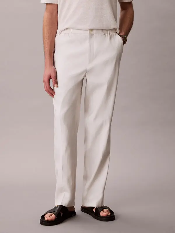 Calvin Klein Tapered Linen And Lyocell Pants - Gray
