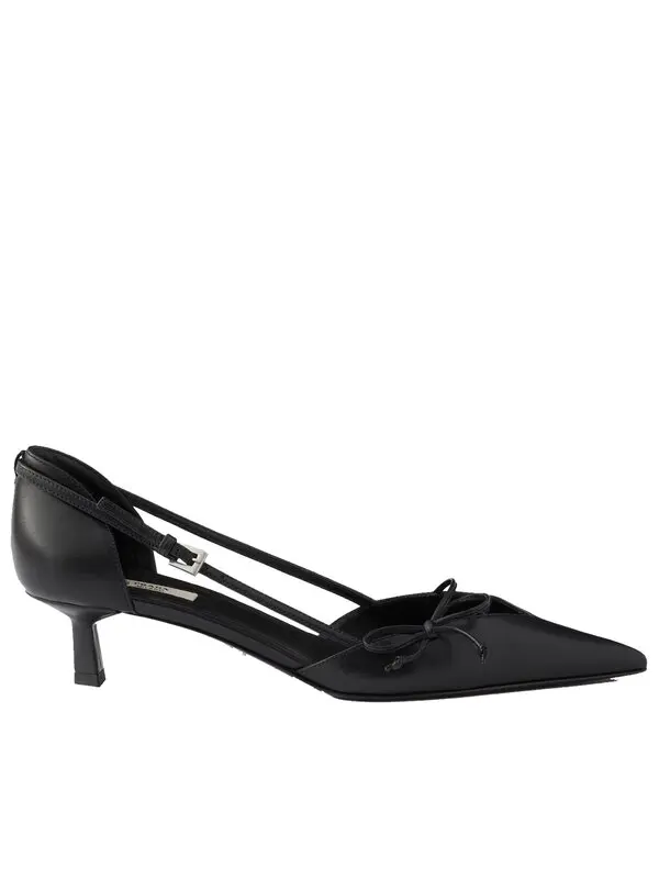 Prada Open-toe Pumps In Leather