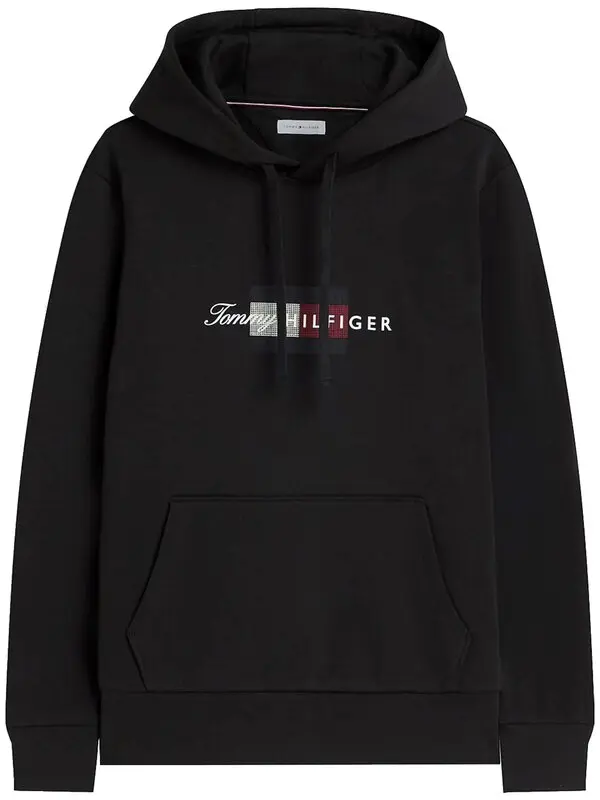 Tommy Hilfiger Hoodie Script Flag - Black