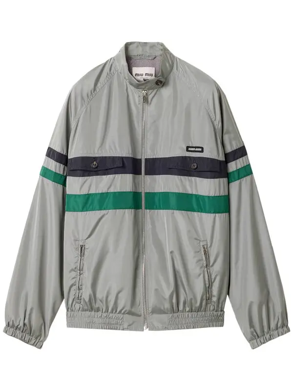 Miu Miu Silk Tech Blouson - Gray