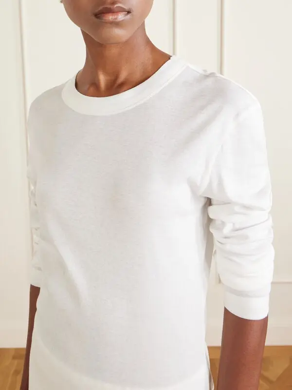 FLORE FLORE Sophie Organic Cotton-jersey Long Sleeve T-shirt - White