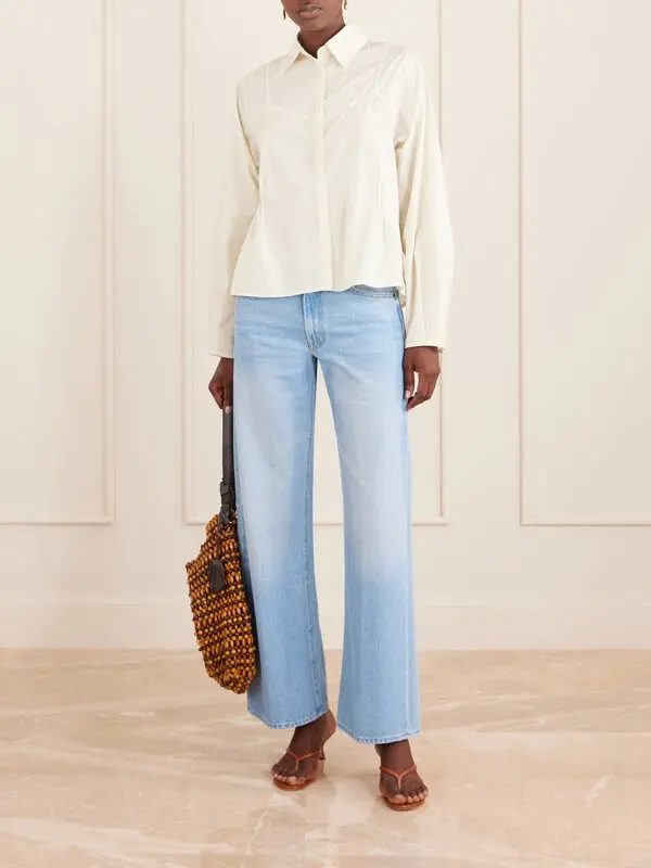 MOTHER The Whip Skimp Mid-rise Wide-leg Jeans - Blue