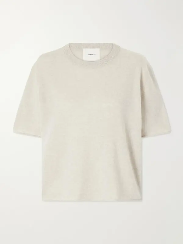 LISA YANG Cila Cashmere T-shirt - Neutrals