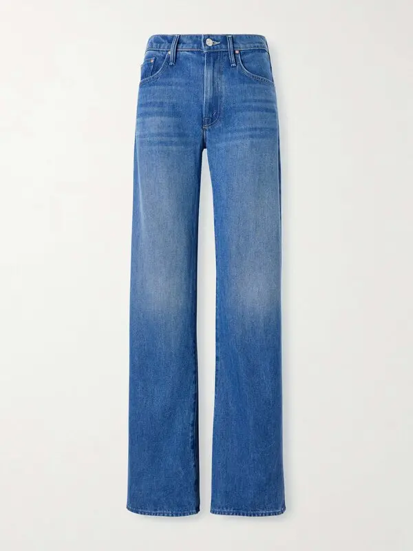 MOTHER The Mid Rise Lasso Sneak Straight-leg Jeans - Dark Denim