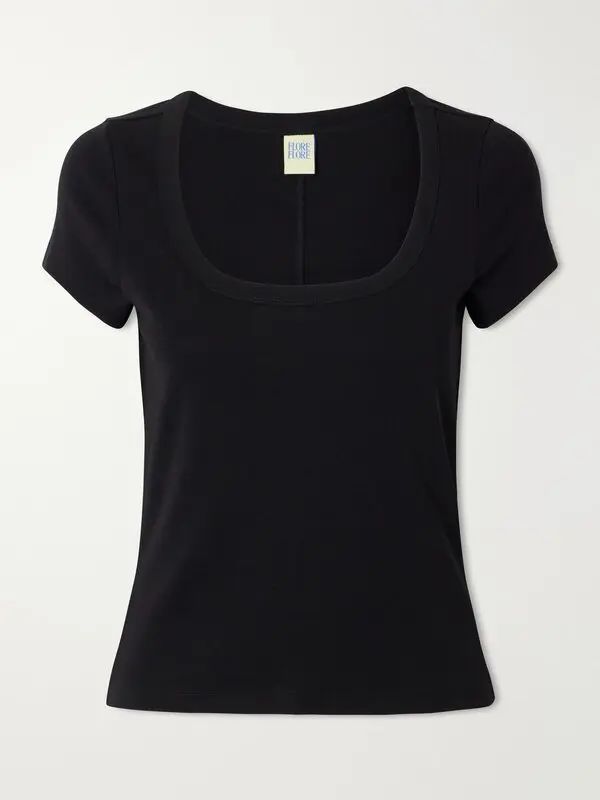 FLORE FLORE Lulu Organic Cotton-jersey T-shirt - Black