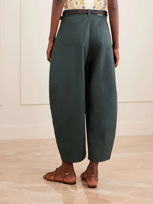 Sea Odessa Belted Cotton Wide-leg Pants