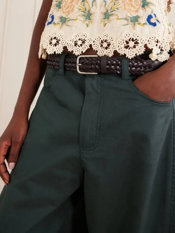 Sea Odessa Belted Cotton Wide-leg Pants