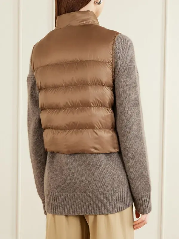 Max Mara Quilted Shell Vest - Light Brown