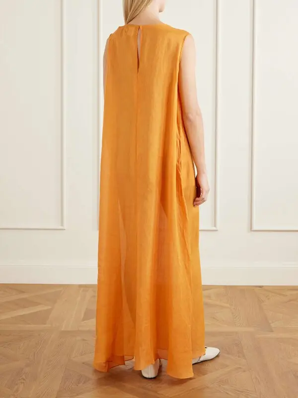 LESET Niko Ramie-gauze Maxi Dress