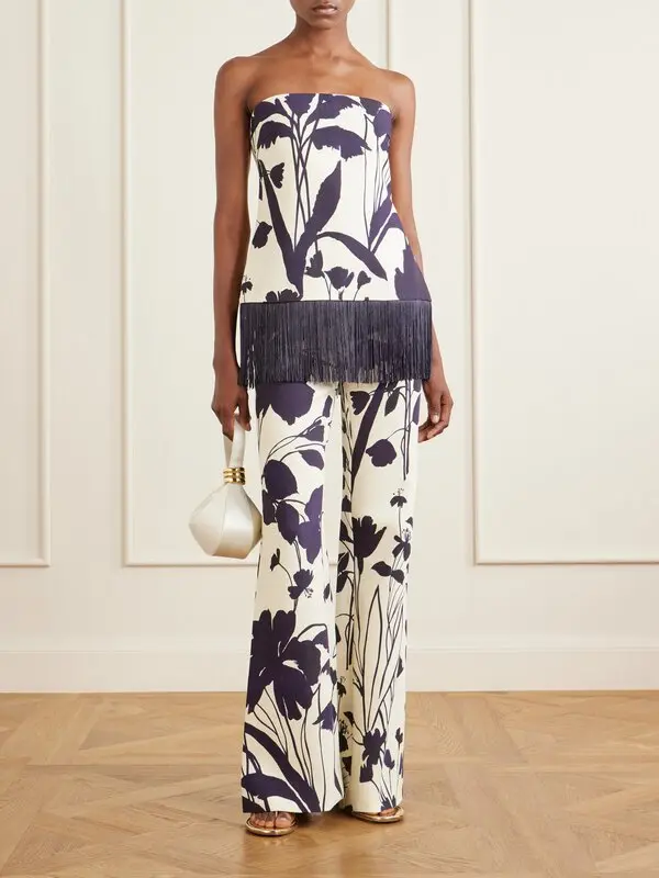 Cara Cara Pisa Floral-print Stretch-crepe Wide-leg Pants