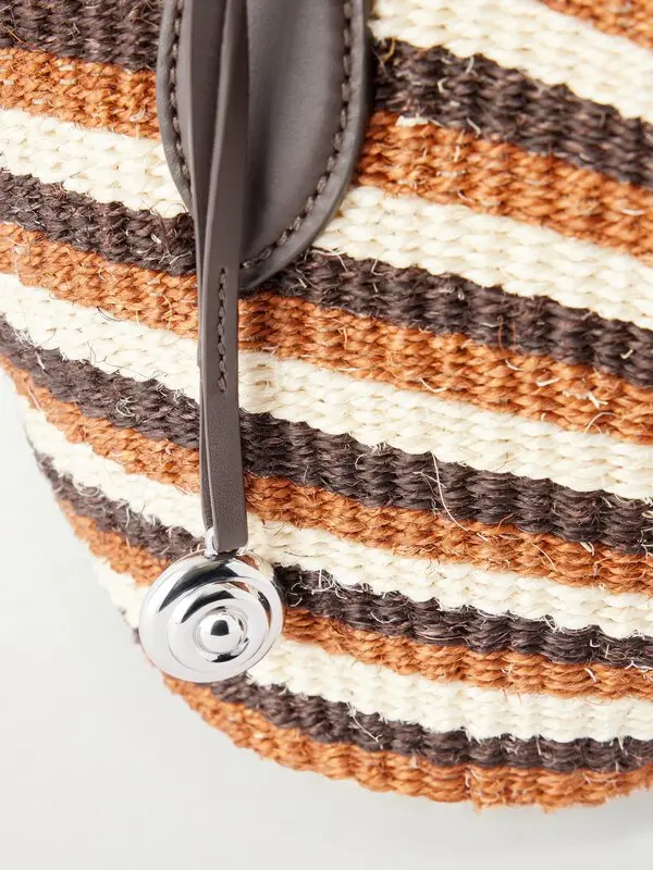 LIFFNER Striped Sisal Tote With Leather Trim - Multi