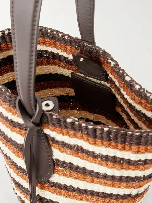 LIFFNER Striped Sisal Tote With Leather Trim - Multi
