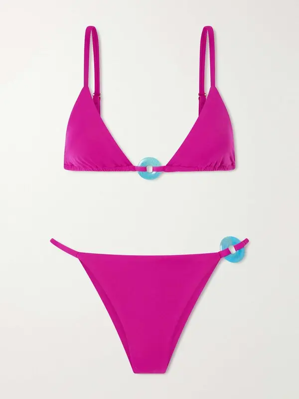 SARA CRISTINA Embellished Bikini - Magenta