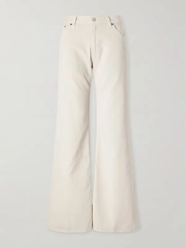 HAIKURE Clara Cotton-corduroy Wide-leg Pants - White