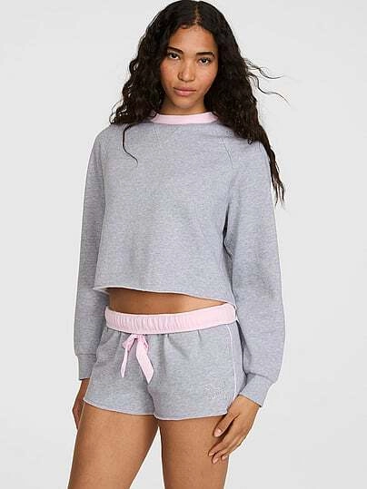 Pink Elle Campus Fleece Shortie - Grey