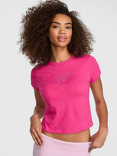 Pink Elle Baby Tee - Pink