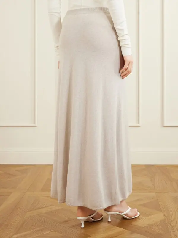 LISA YANG Dolly Cashmere Midi Skirt - Neutrals