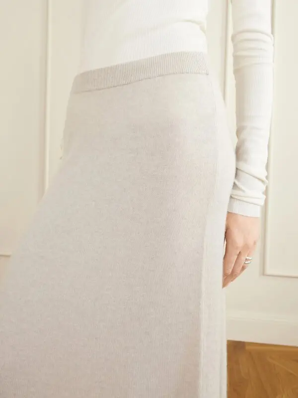 LISA YANG Dolly Cashmere Midi Skirt - Neutrals