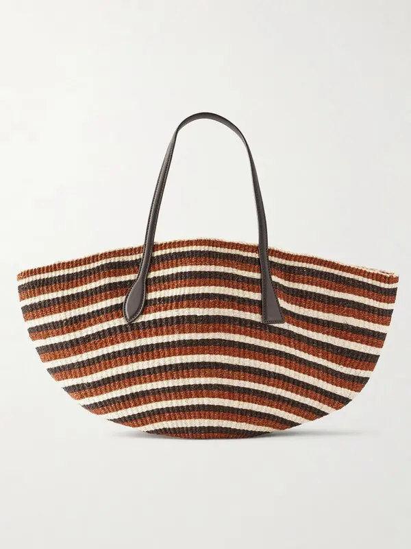LIFFNER Sprout Striped Leather-trimmed Sisal Tote