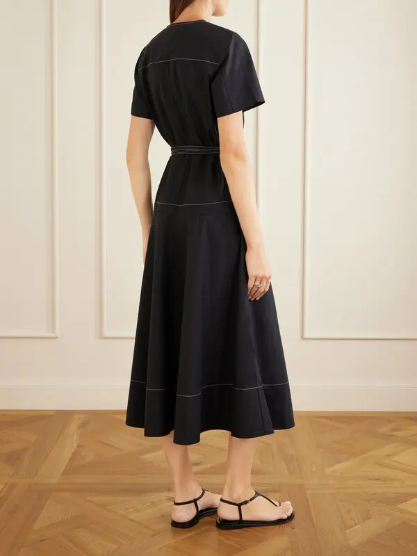 Proenza Schouler White Label Belted Poplin Maxi Dress