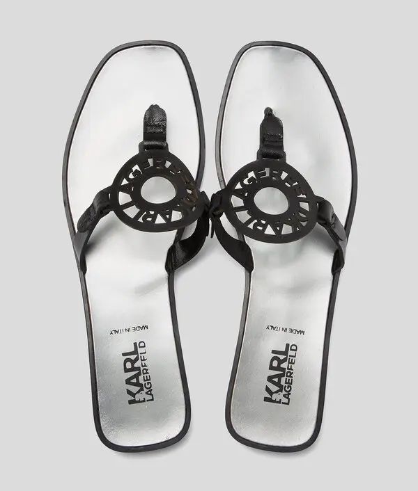 Karl Lagerfeld Logo Ring Sandals - Black