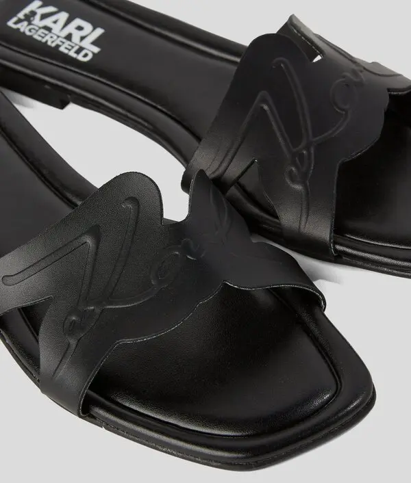 Karl Lagerfeld Brio Signature Cut-out Flat Sandals