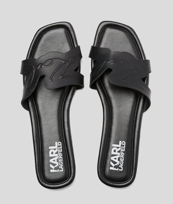 Karl Lagerfeld Brio Signature Cut-out Flat Sandals