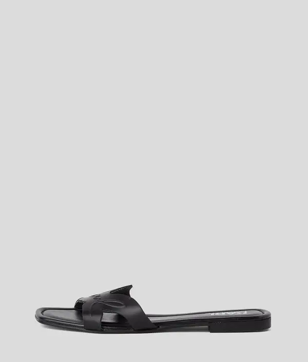 Karl Lagerfeld Brio Signature Cut-out Flat Sandals