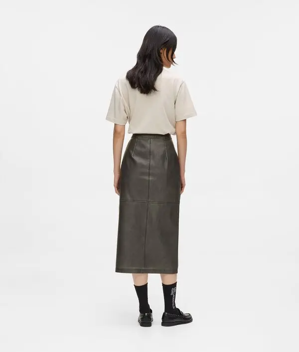 KL JEANS Jeans Midi Faux-leather Skirt