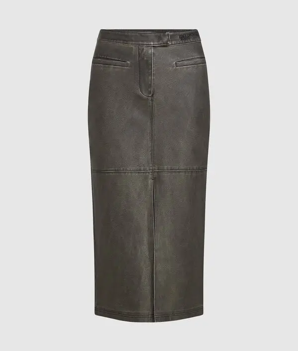 KL JEANS Jeans Midi Faux-leather Skirt