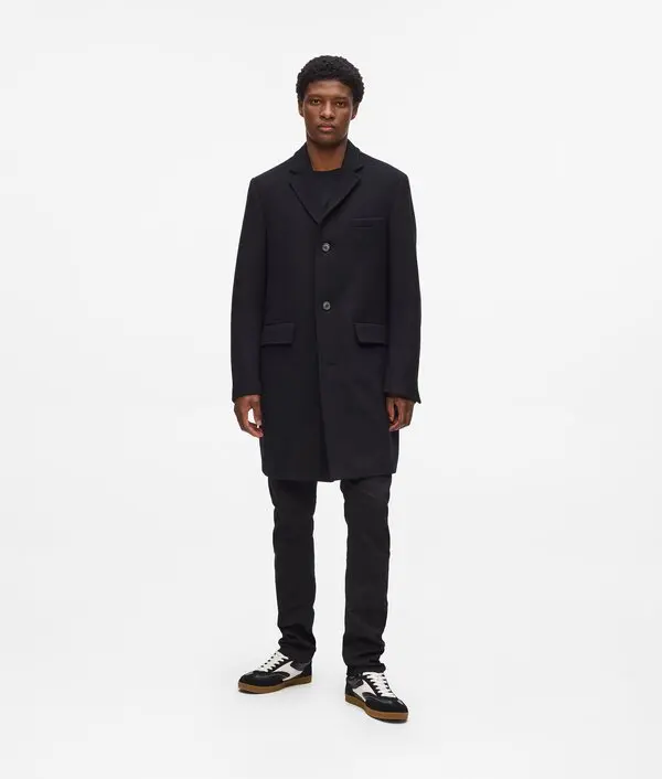 Karl Lagerfeld Tailored Wool-blend Coat - Black
