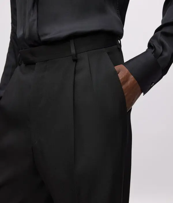 Karl Lagerfeld Wool Barrel-leg Tailored Trousers