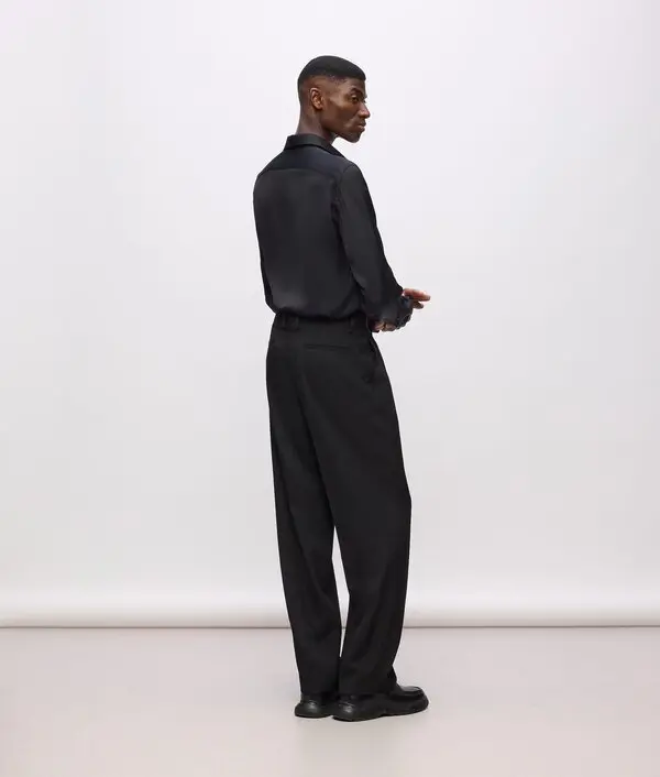 Karl Lagerfeld Wool Barrel-leg Tailored Trousers