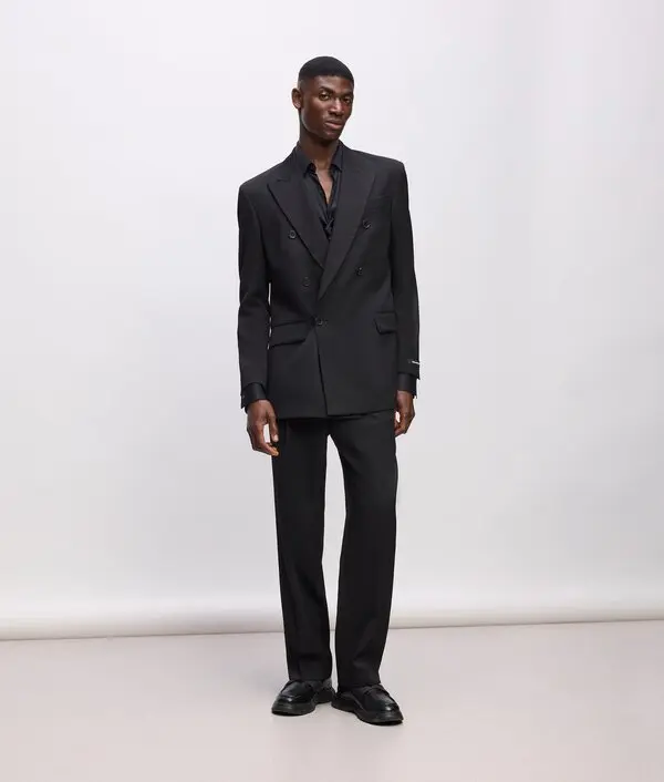 Karl Lagerfeld Wool Barrel-leg Tailored Trousers