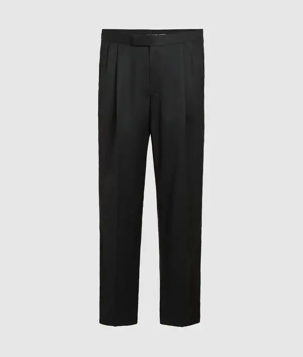 Karl Lagerfeld Wool Barrel-leg Tailored Trousers