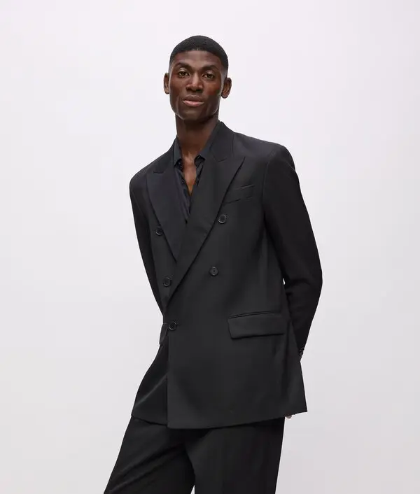 Karl Lagerfeld Kl Studio Wool Blazer - Black