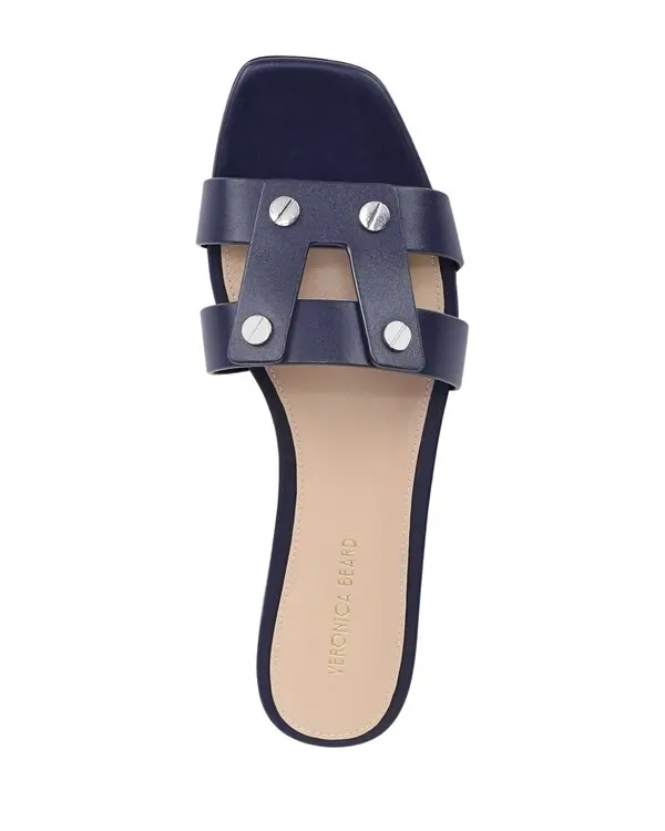 Veronica Beard Via Leather Slide Sandals