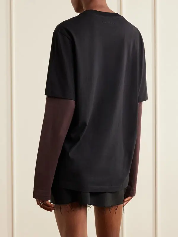 COURREGES Logo-embroidered Cotton-jersey T-shirt