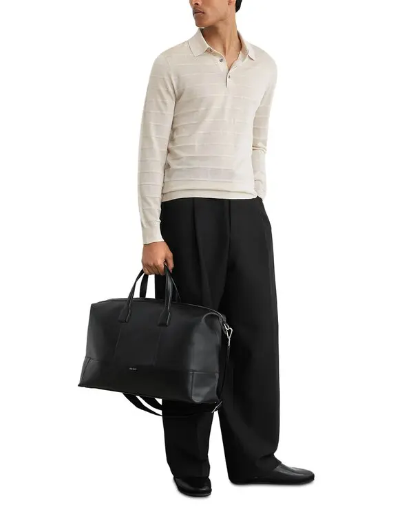 REISS Pallas Checked Long Sleeve Sweater Polo