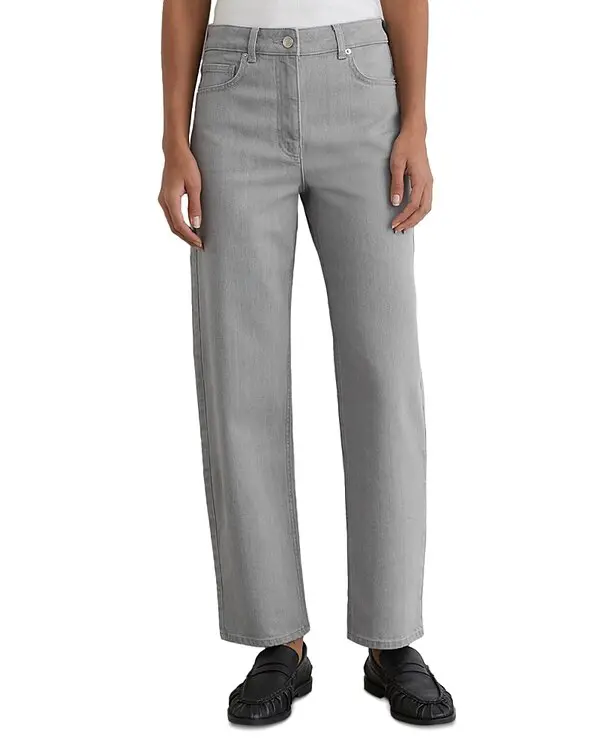 REISS Selin High Rise Ankle Straight Jeans - Grey