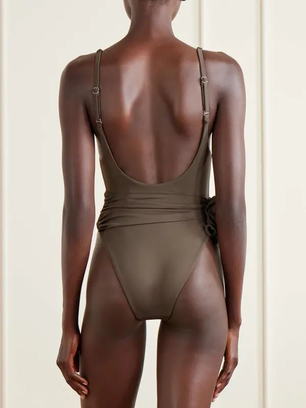 Magda Butrym Embellished Gathered Swimsuit