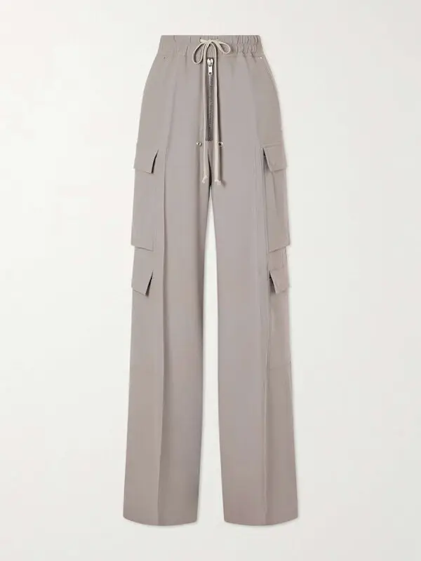 Rick Owens Cargobelas Cady Wide-leg Cargo Pants - Gray