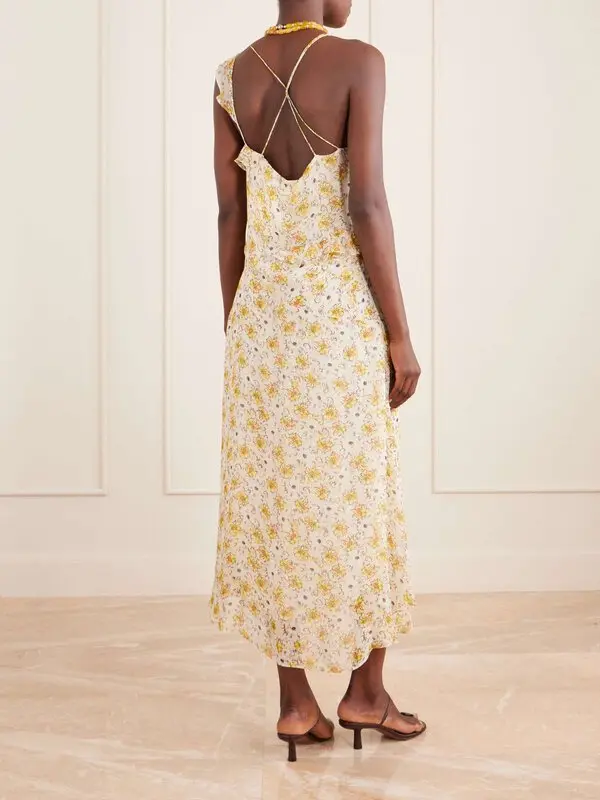 MARANT ETOILE Luxie Ruffled Chiffon Dress