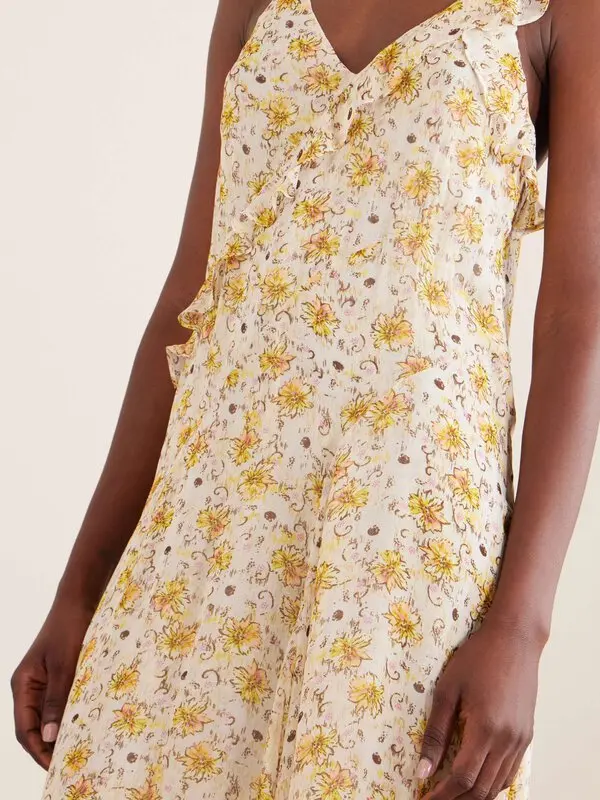 MARANT ETOILE Luxie Ruffled Chiffon Dress