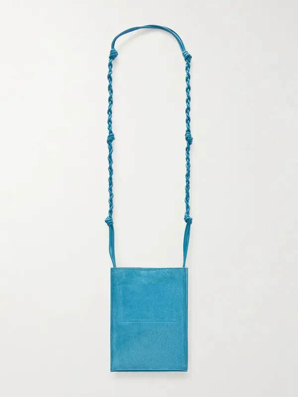 JIL SANDER Tangle Small Suede Shoulder Bag - Blue