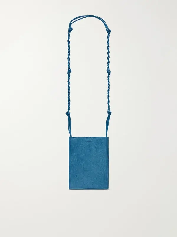 JIL SANDER Tangle Small Suede Shoulder Bag - Blue
