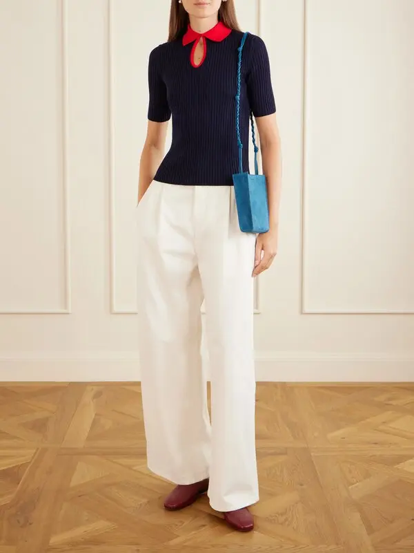 JIL SANDER Tangle Small Suede Shoulder Bag - Blue