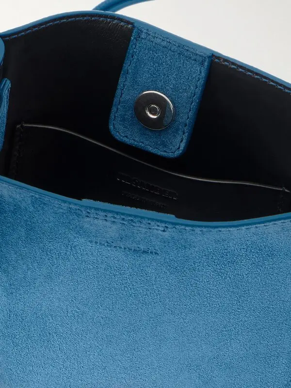 JIL SANDER Tangle Small Suede Shoulder Bag - Blue