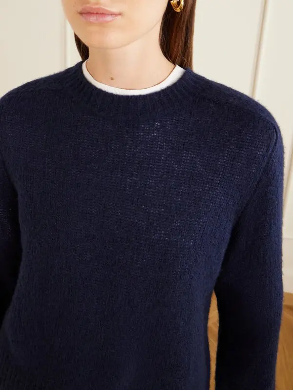 LISA YANG Solene Cashmere And Silk-blend Sweater - Blue