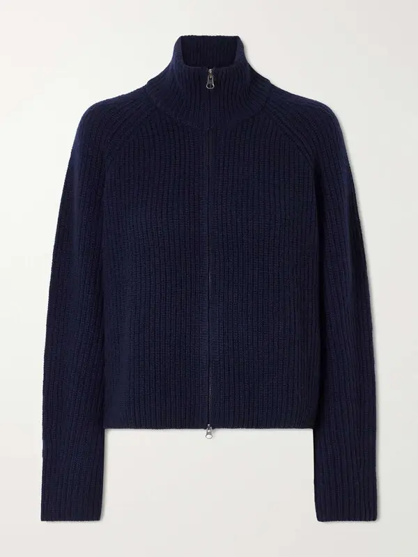 LISA YANG Sadie Ribbed Cashmere Cardigan - Navy